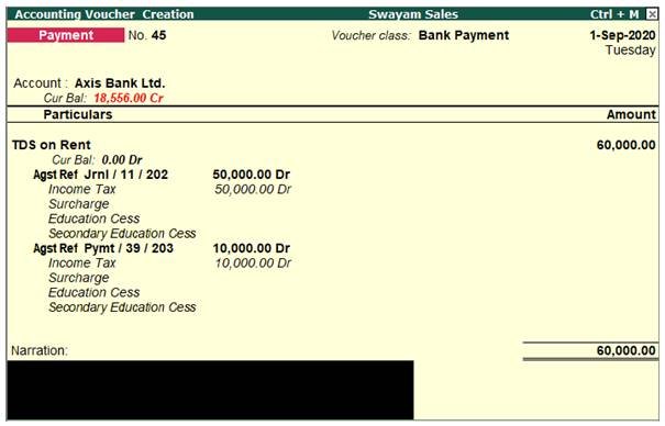 How to Record TDS Payment Entry in Tally.ERP 9